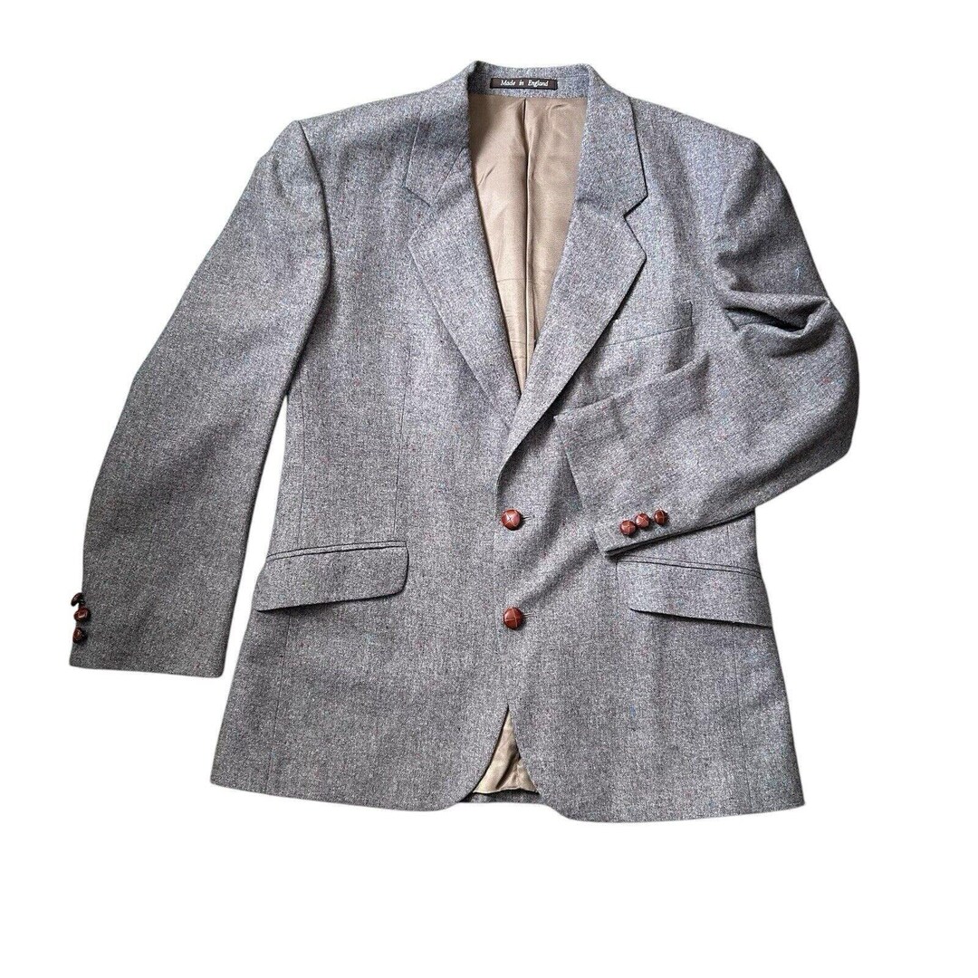 Vintage Alexandre of England Tan Tweed Wool Color Flecked Wool Blazer ...