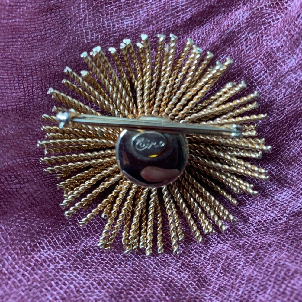 Vintage Ciro Mid Century Modern Astronomy Gold Metal Rhinestone Star ...
