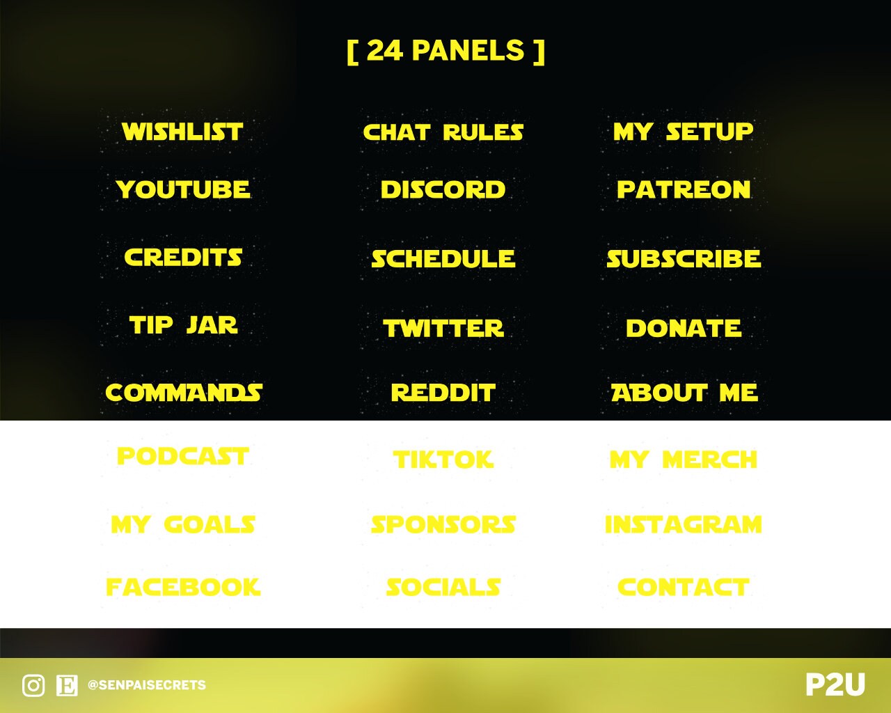Star Wars Inspired Stream Panels | 24 PNG Channel Decorations (digital ...
