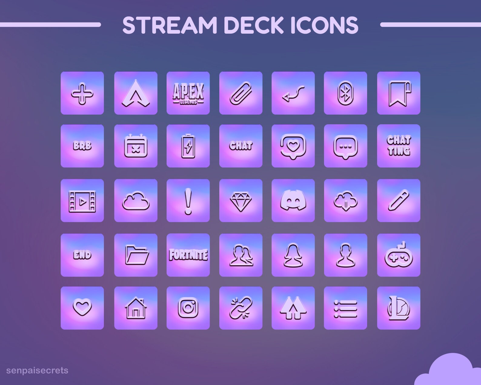 134 Stream Deck Icons • Cotton Candy • Elgato Stream Deck • Purple ...