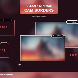Clean Webcam Frame With Label Bar in 2 Colors White Red Webcam Borders ...