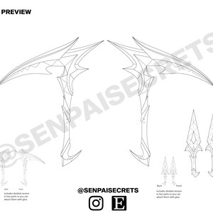 K/DA All Out Akali Scythe & Dagger Cosplay Blueprint (digital Download ...