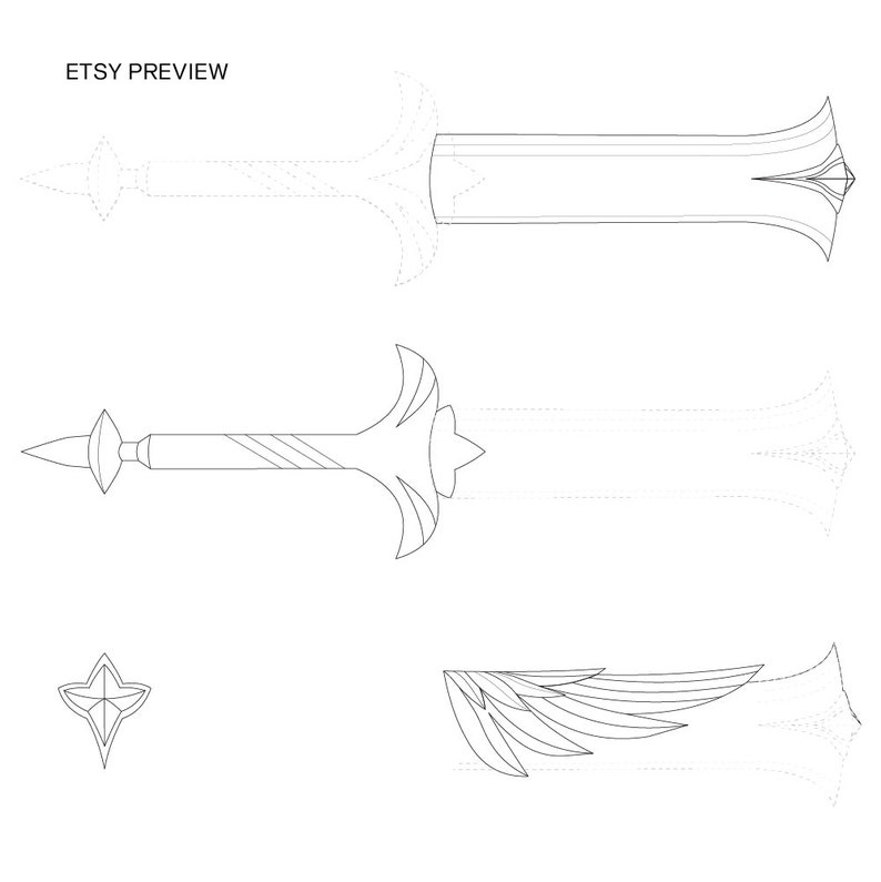 Star Guardian Ekko Sword Blueprint | League of Legends | Digital ...