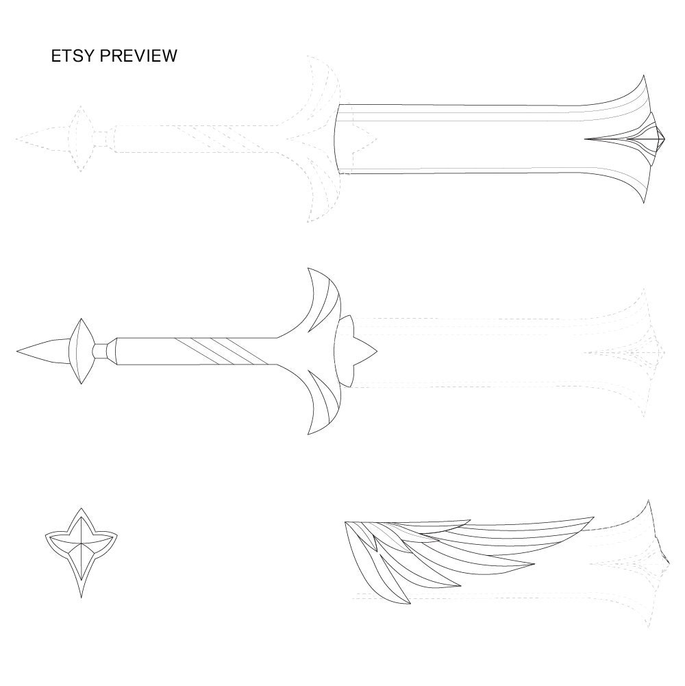 Star Guardian Ekko Sword Blueprint: League of Legends Cosplay (digital ...