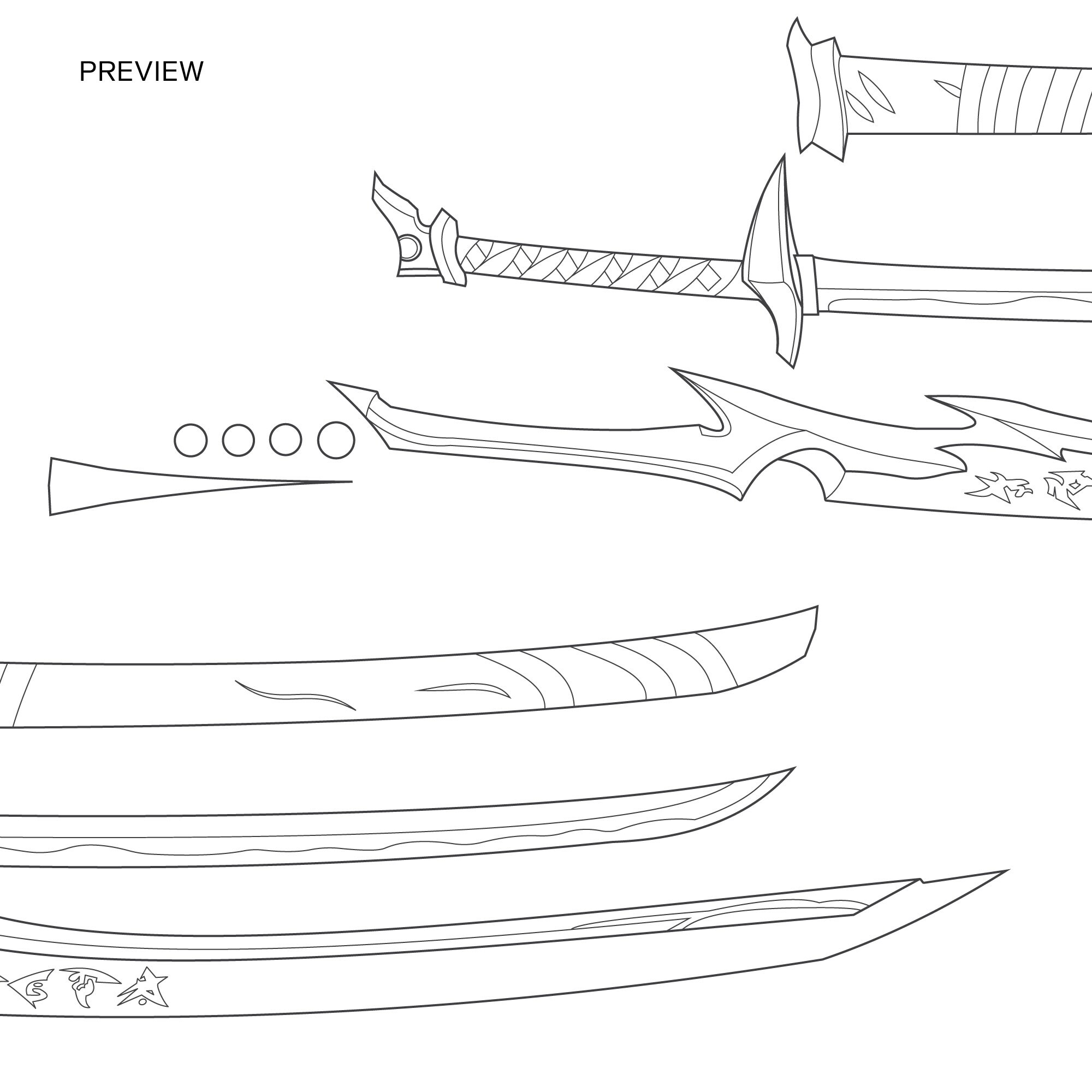 Yone Katanas + Sheath Blueprint | League of Legends - Etsy