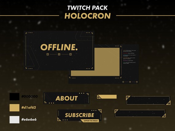Holocron Twitch Pack Stream Scenes Panels Cam Bars Label | Etsy