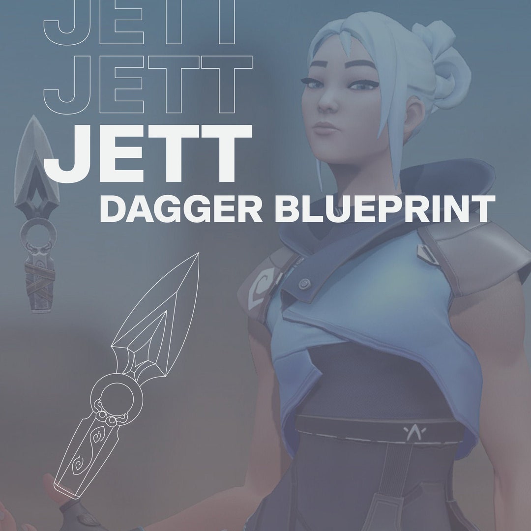 Jett Dagger Blueprint | Valorant | Jett Cosplay | Cosplay Prop - Etsy