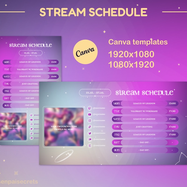 Weekly Schedule - Etsy