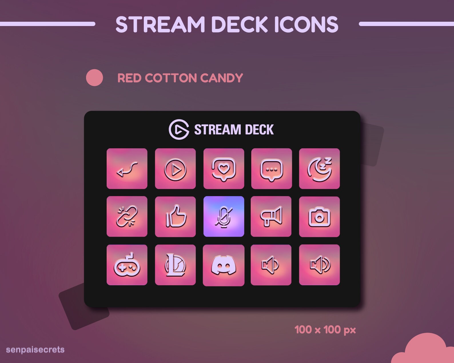 134 Stream Deck Icons • Cotton Candy • Elgato Stream Deck • Purple ...