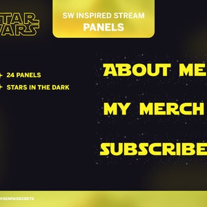Star Wars Inspired Stream Panels | 24 PNG Channel Decorations (digital ...