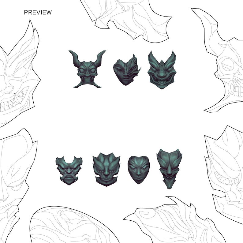 Yone Masks Blueprint | League of Legends - Etsy Australia