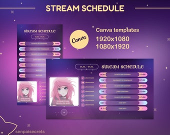 Stream Schedule Crosshair Templates for Canva | Valorant Themed ...
