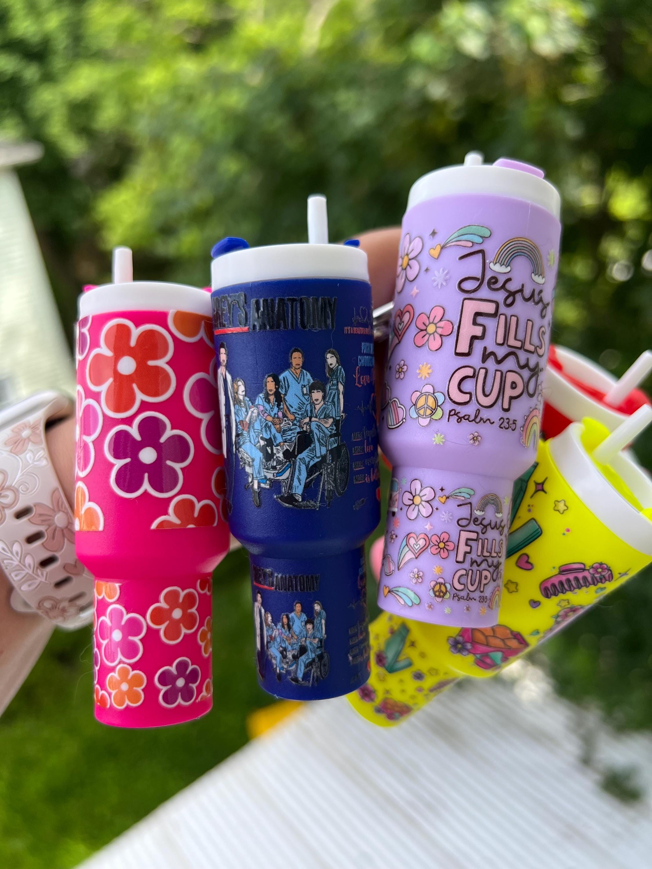 Mini Drink Keychain, Mini Drinks, Cute Mini Tumbler Keychains, Flower ...