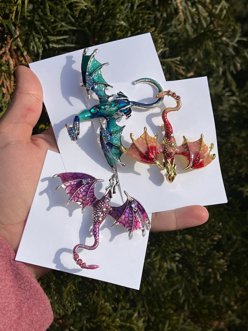 Dragon Pins, Dragon Brooch, Dragon Enamel Pins, Dragon Age Pin, Golden ...