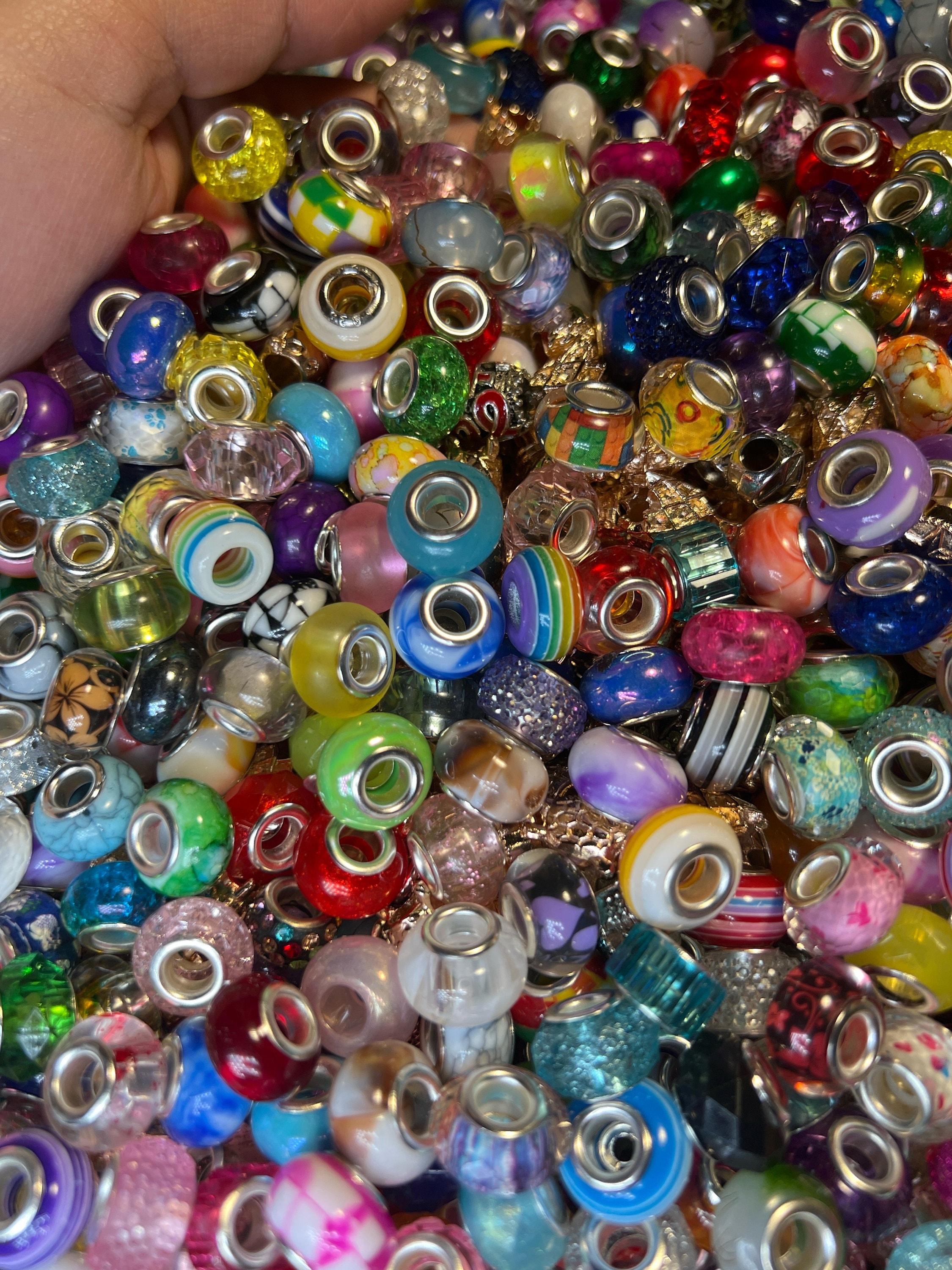 European Bead Charms , 50 Bracelet Charms , European Style Spacer Beads ...