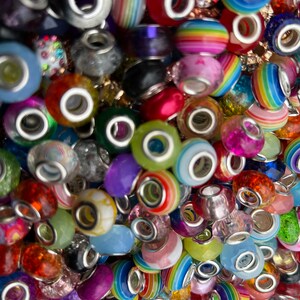 European Bead Charms , 50 Bracelet Charms , European Style Spacer Beads ...