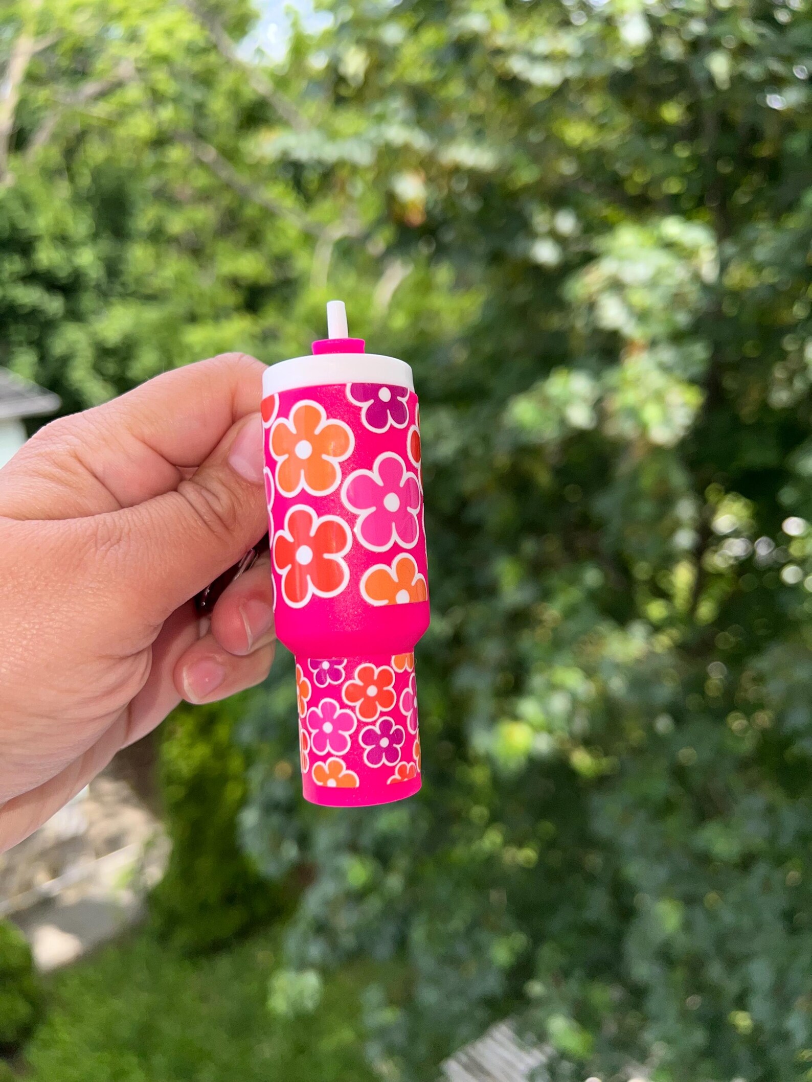 Mini Drink Keychain, Mini Drinks, Cute Mini Tumbler Keychains, Flower ...