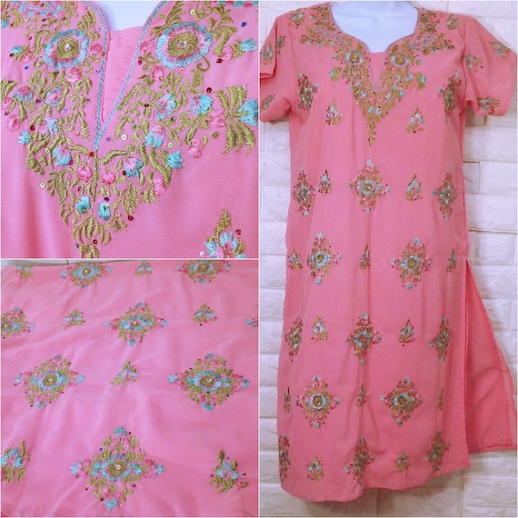 Vintage Traditional Kurta Made in India Sari Tunic To… - Gem