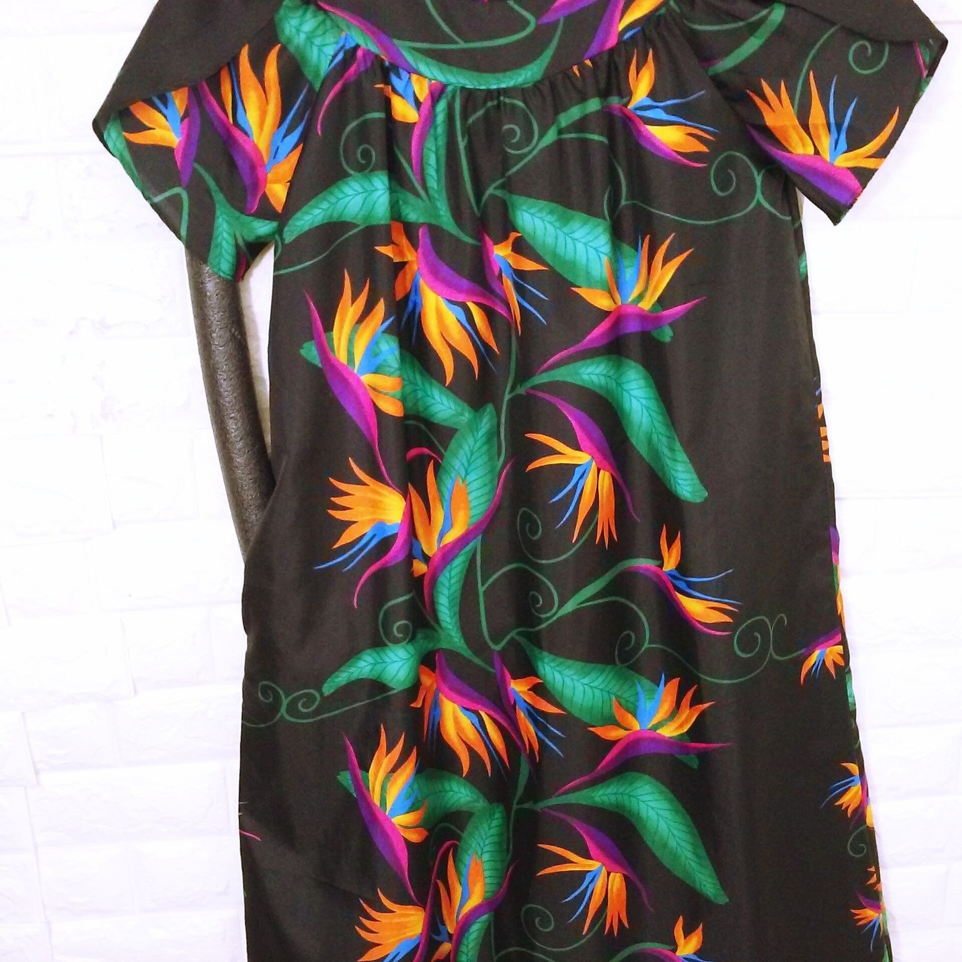 Vintage 80s Hilo Hattie Hawaii Muu Muu Maxi House Dress Womens Small