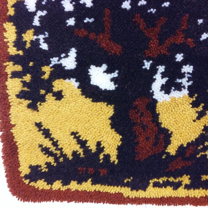 Wall Décor Home Décor Latch Hook Rug Vintage 70s Quality Handmade ...