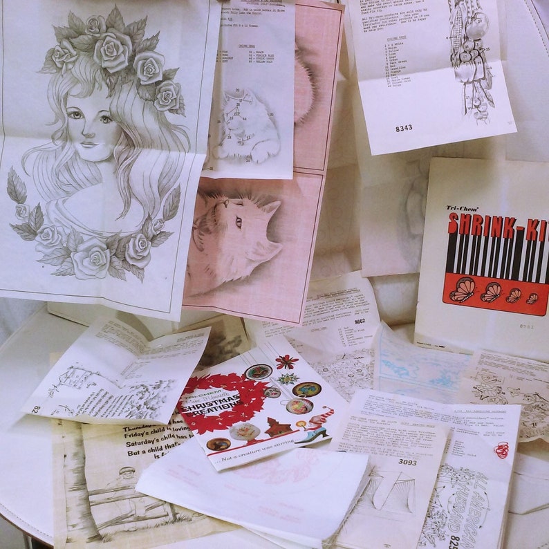 Lot of 18 Vintage 70s Tri-chem Liquid Embroidery Printed 'pictures to ...