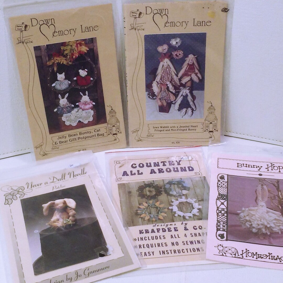 Vintage 80s-90s Lot of 5 Artsy Crafty Sewing Patterns Packets Artisan ...