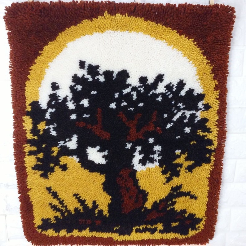 Wall Décor Home Décor Latch Hook Rug Vintage 70s Quality Handmade ...