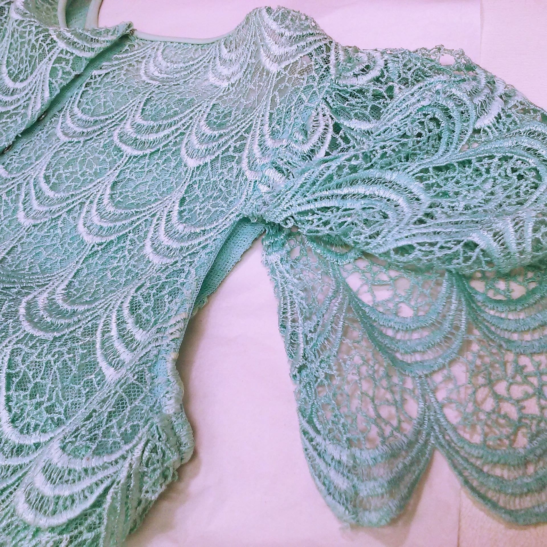 Vintage 70-80s Sheer Scalloped Lace Dress Unmarked Paper Tag - Etsy