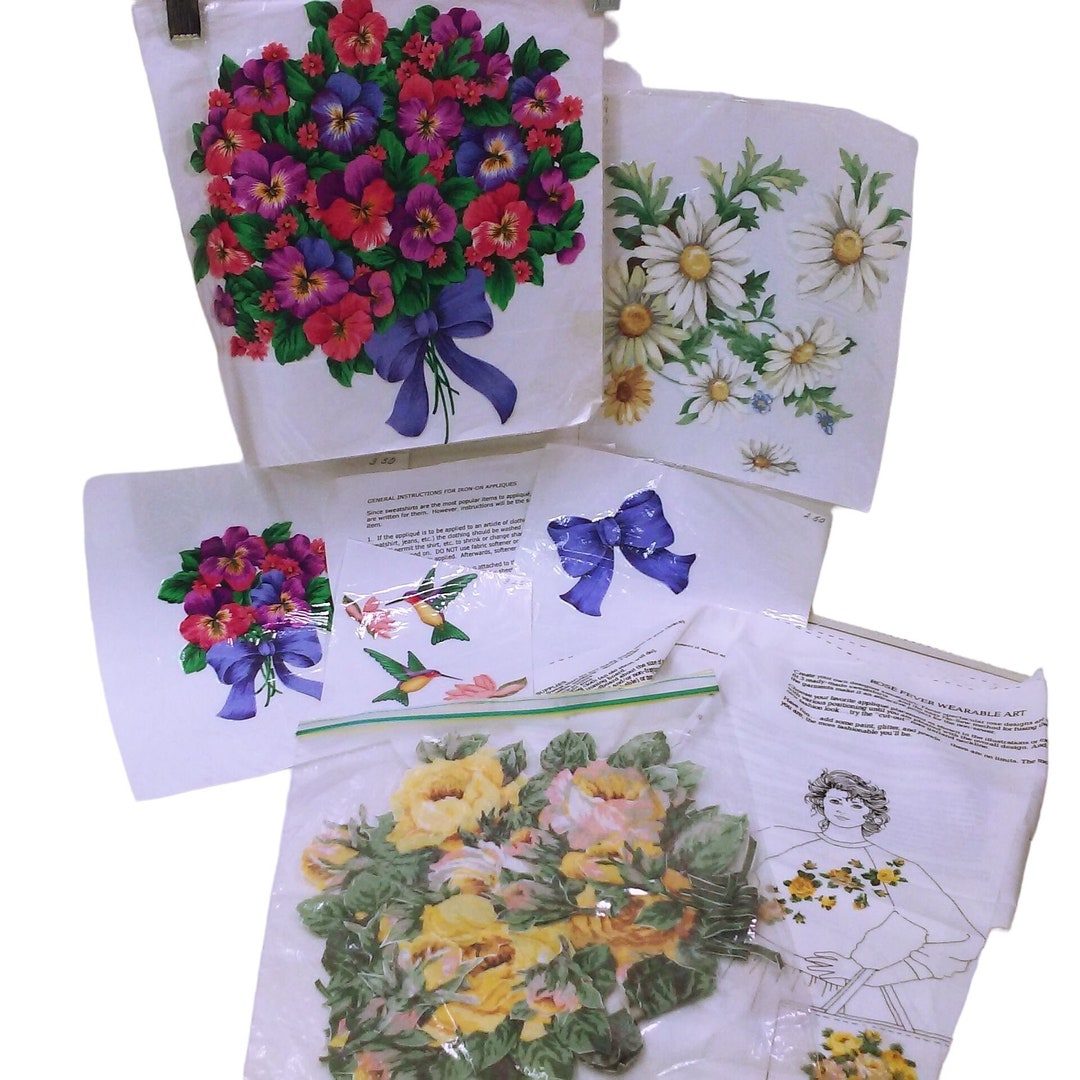 Vintage 80s Bundle Lot of 2 Packets Artsy Crafty Fabric Applique ...