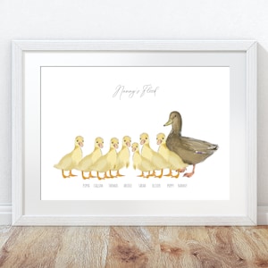 Duck Family Names Print - Duck Mothers Day Gift - Duck Baby Name Print ...