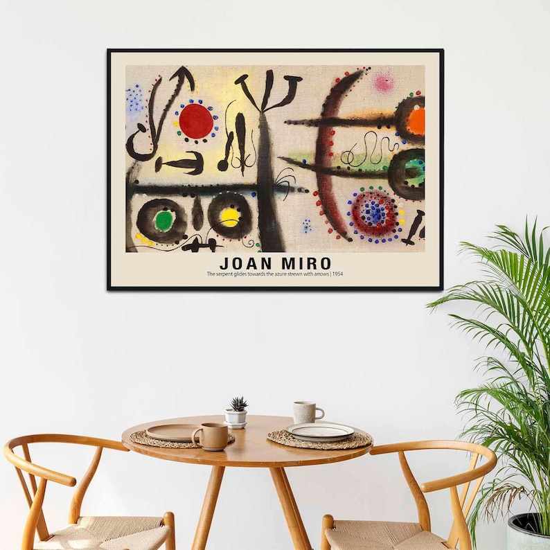 Joan Miro Print- the Serpent Glides Towards the Azure Strewn With ...