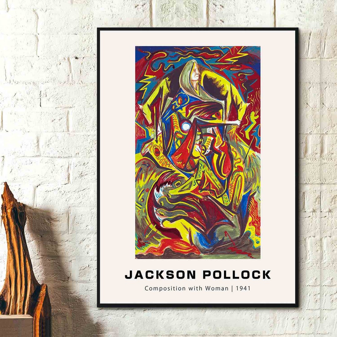 Jackson Pollock composition With Woman 1941 Poster, Jackson Pollock ...