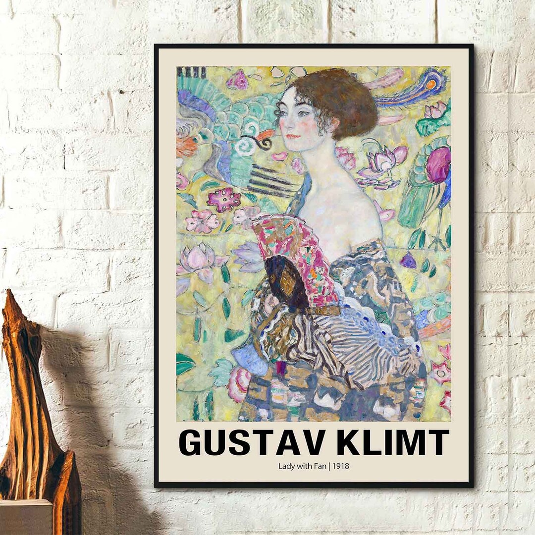 Gustav Klimt Art Print- Lady With Fan 1918 - Gustav Klimt Print Gustav ...