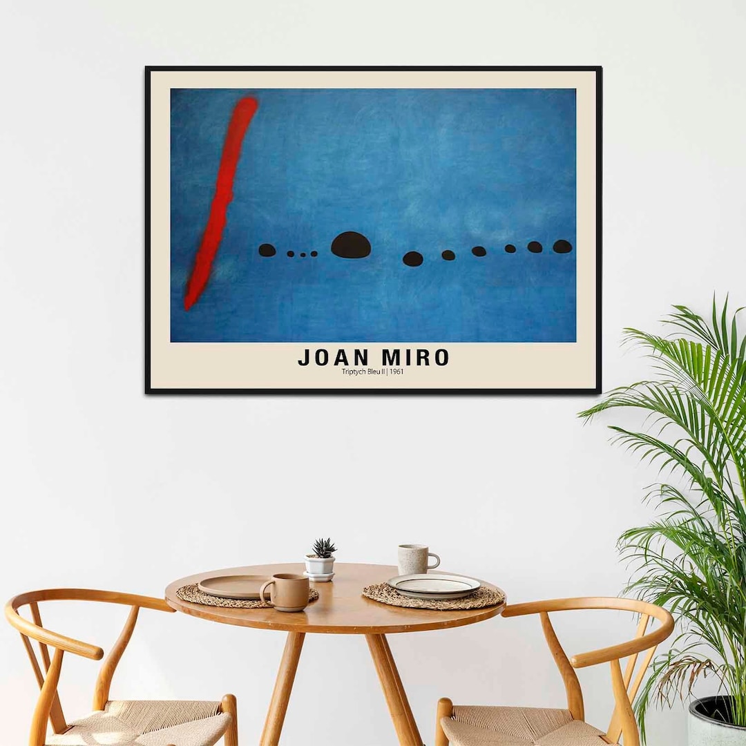 Joan Miro Print- Triptych Bleu II 1961 - Spanish Painter Wall Art ...