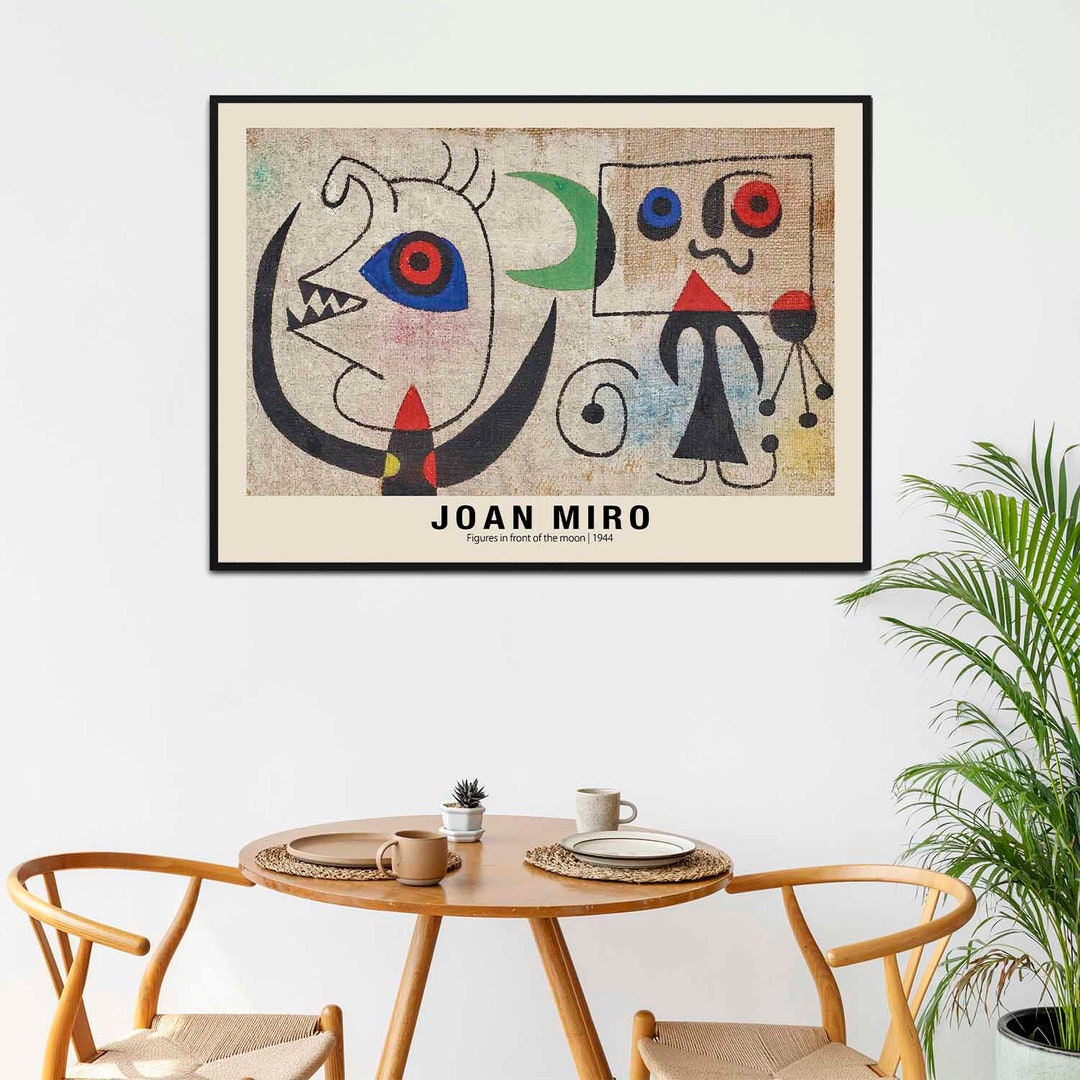 Joan Miro Print- Figures in Front of the Moon 1944- Spanish Painter ...