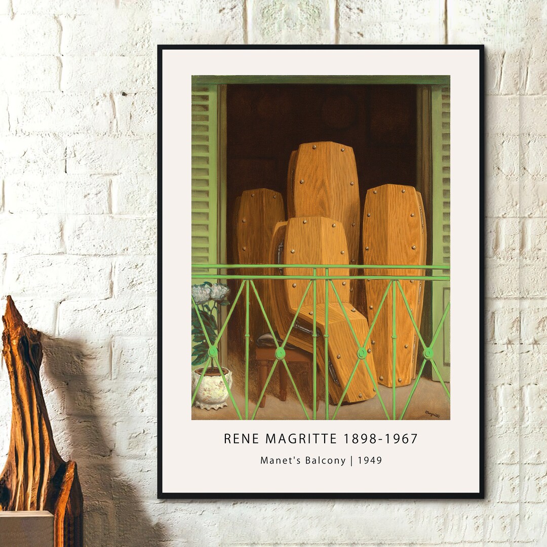 Rene Magritte Exhibition Poster - Manet_s Balcony _ 1949 Painting Art ...