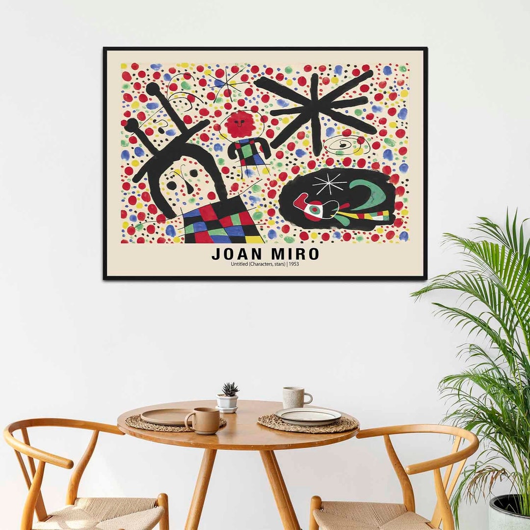 Joan Miro Print- Untitled (characters, Stars) 1953- Spanish Painter ...