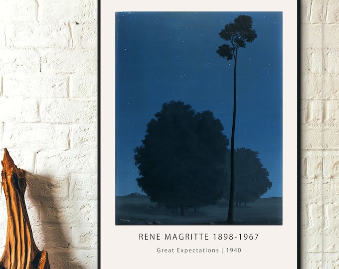 Rene Magritte Exhibition Poster - Freedom of Mind _ 1948 Painting Art ...