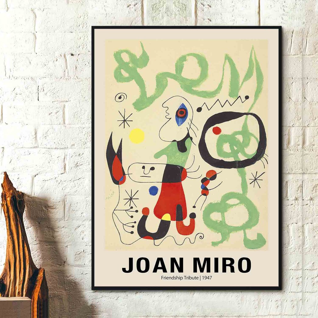 Lámina de Joan Miró - Homenaje a la amistad 1947 - Arte mural de pintor ...