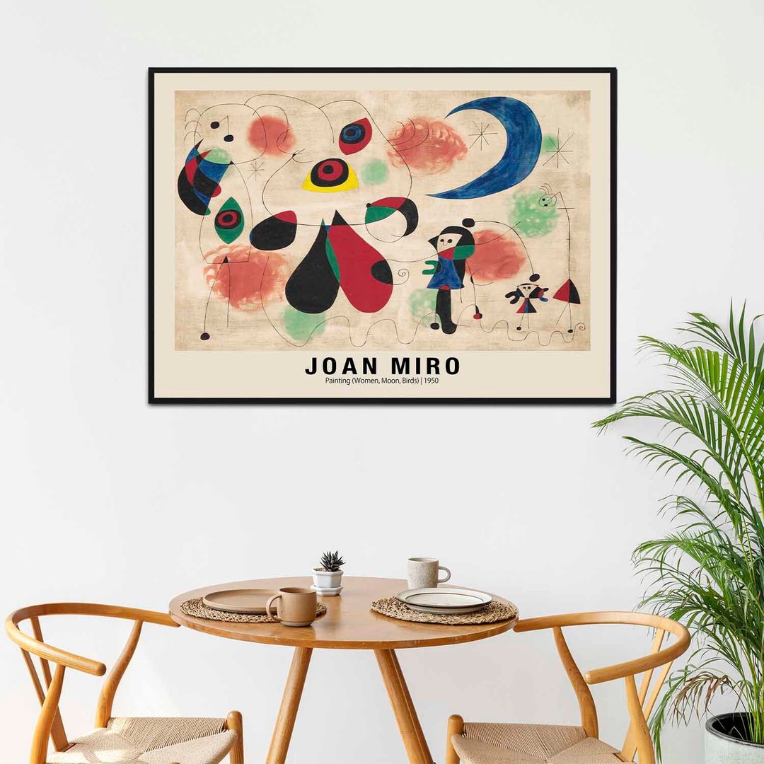 Joan Miro Print- Painting (women, Moon, Birds) 1950 - Spanish Painter ...