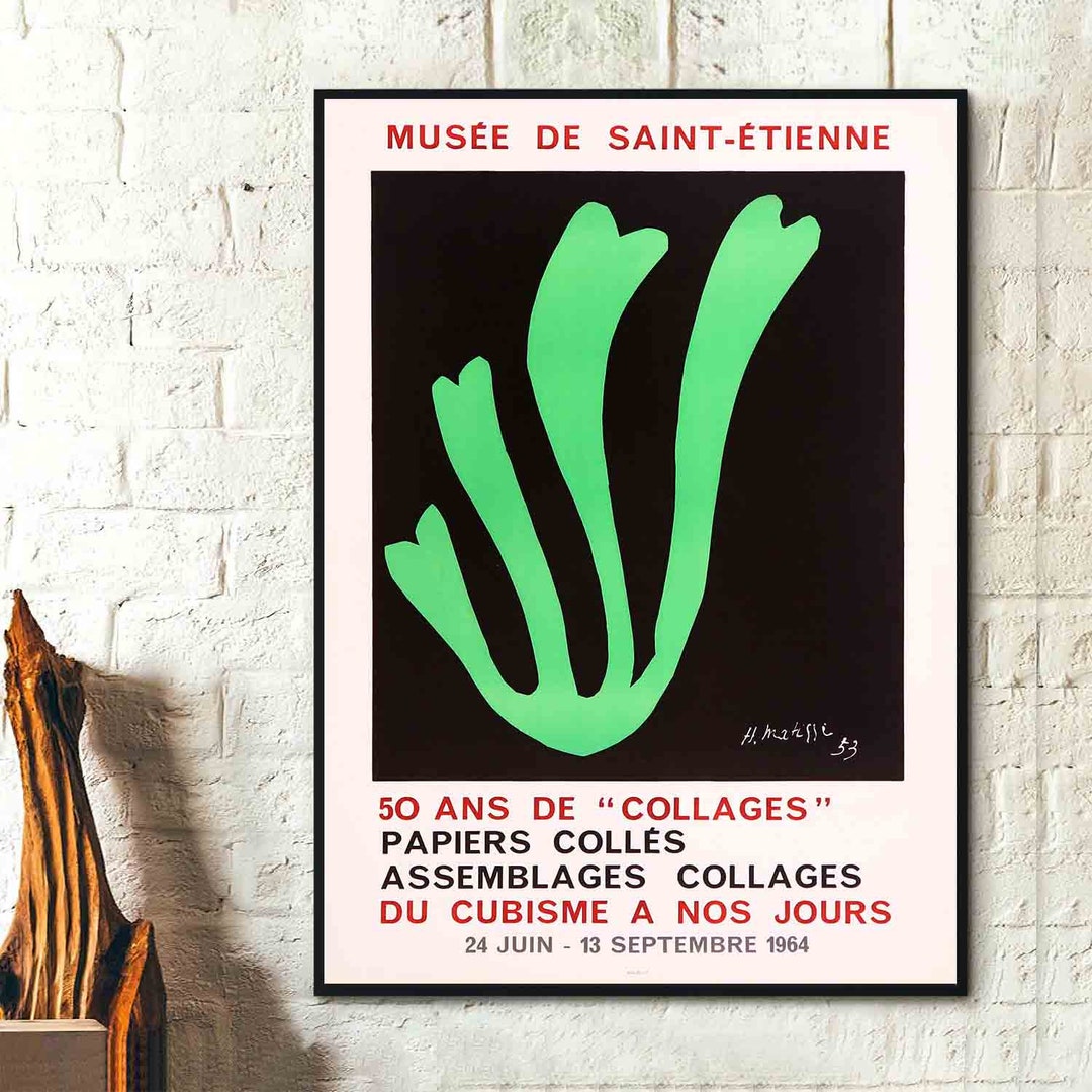 Henri Matisse Exhibition Poster Art- Algue Verte - Musee De Saint Etienne _ 1964 Modern Painting ...