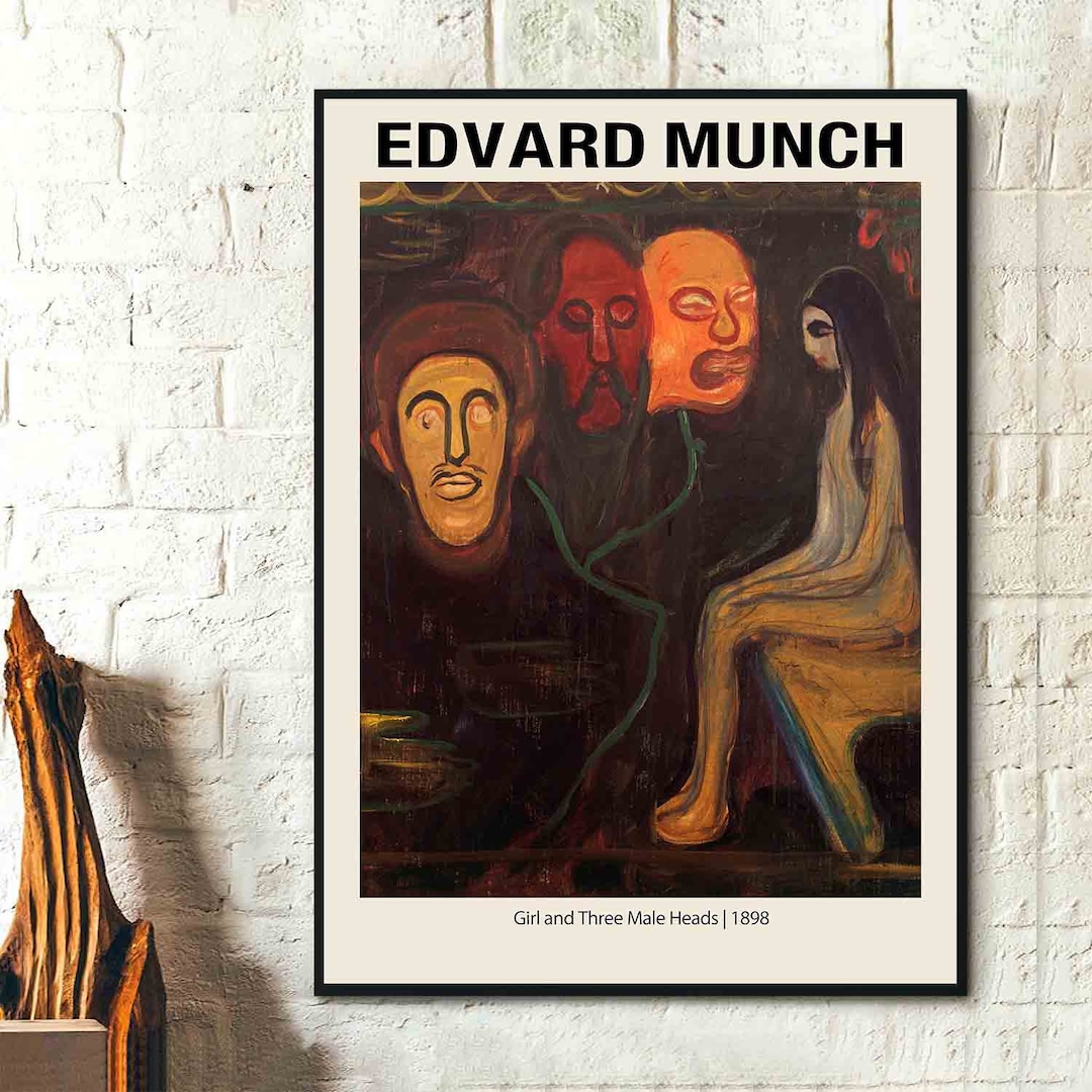Edvard Munch Art Print- Girl and Three Male Heads 1898 -edvard Munch ...