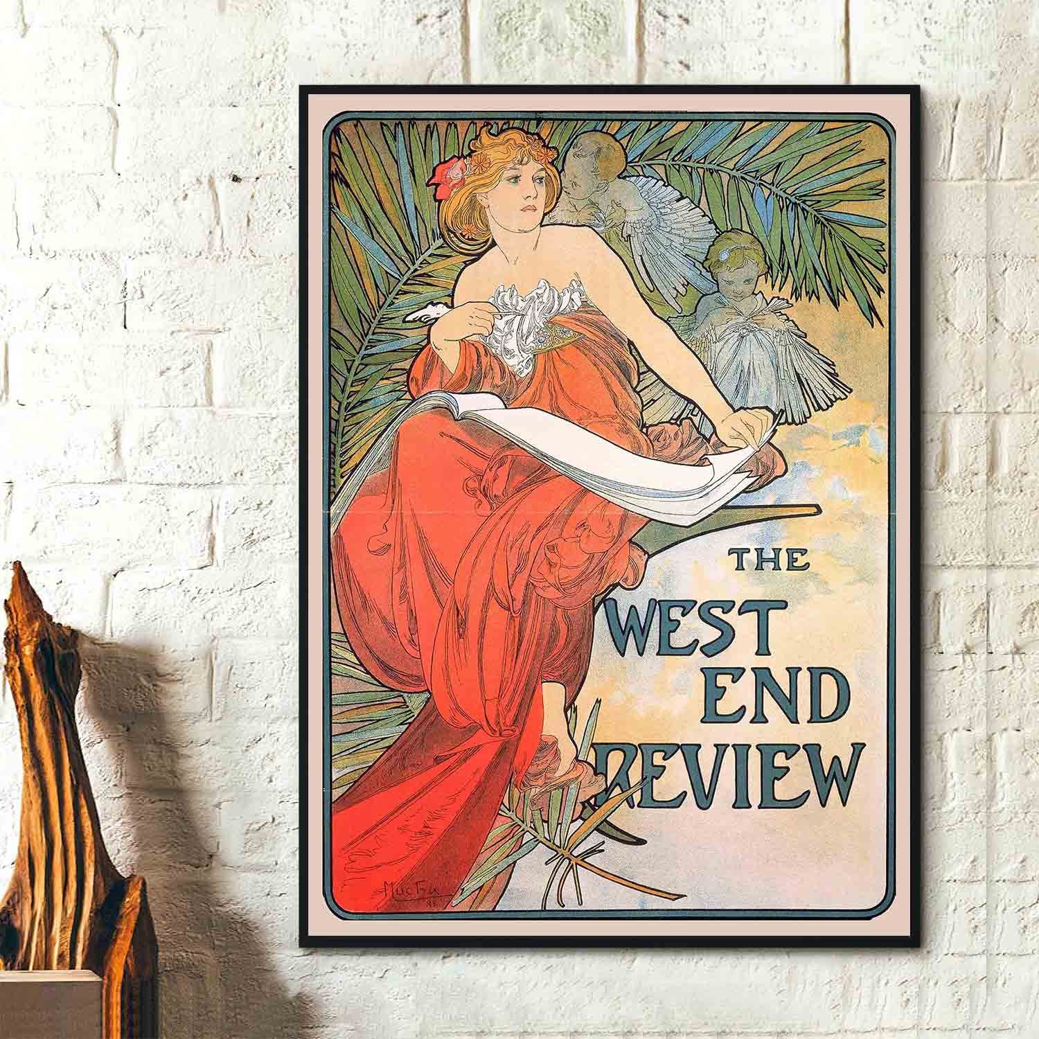 Alphonse Mucha Print- the West End Review 1898- Art Nouveau Poster ...