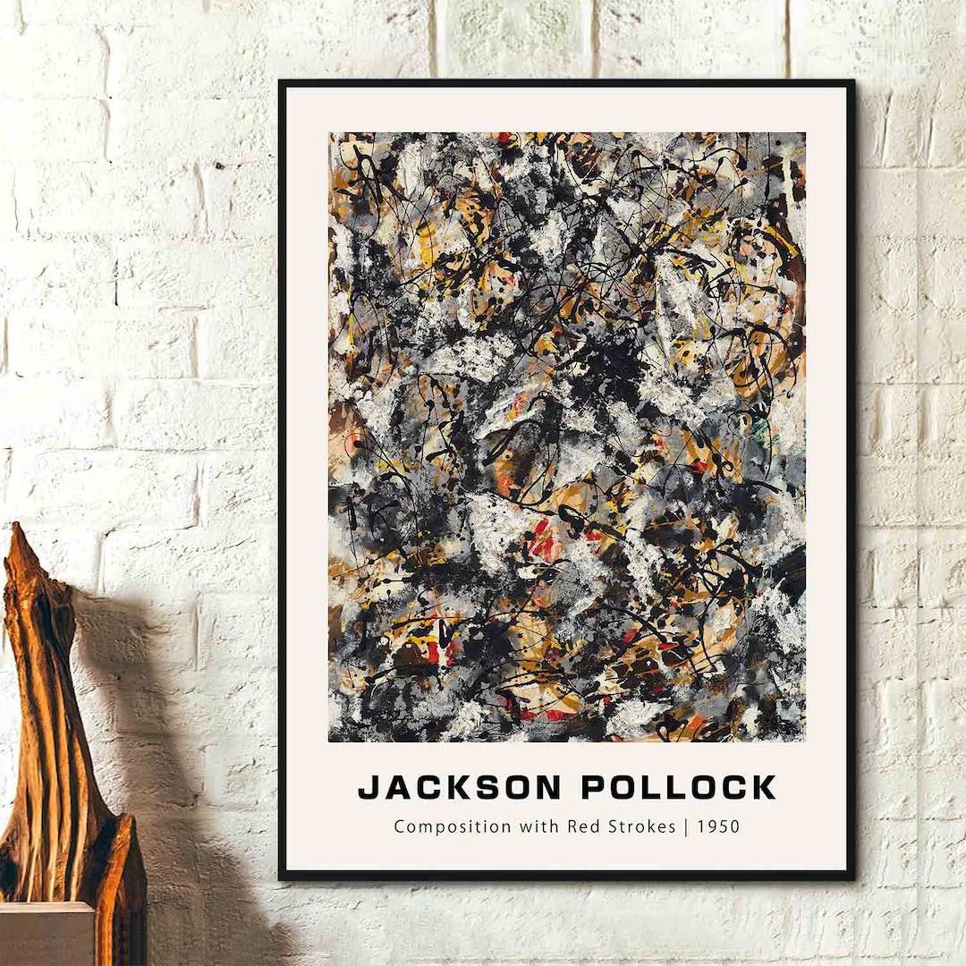 Jackson Pollock -composition With Red Strokes 1950- Poster, Jackson ...