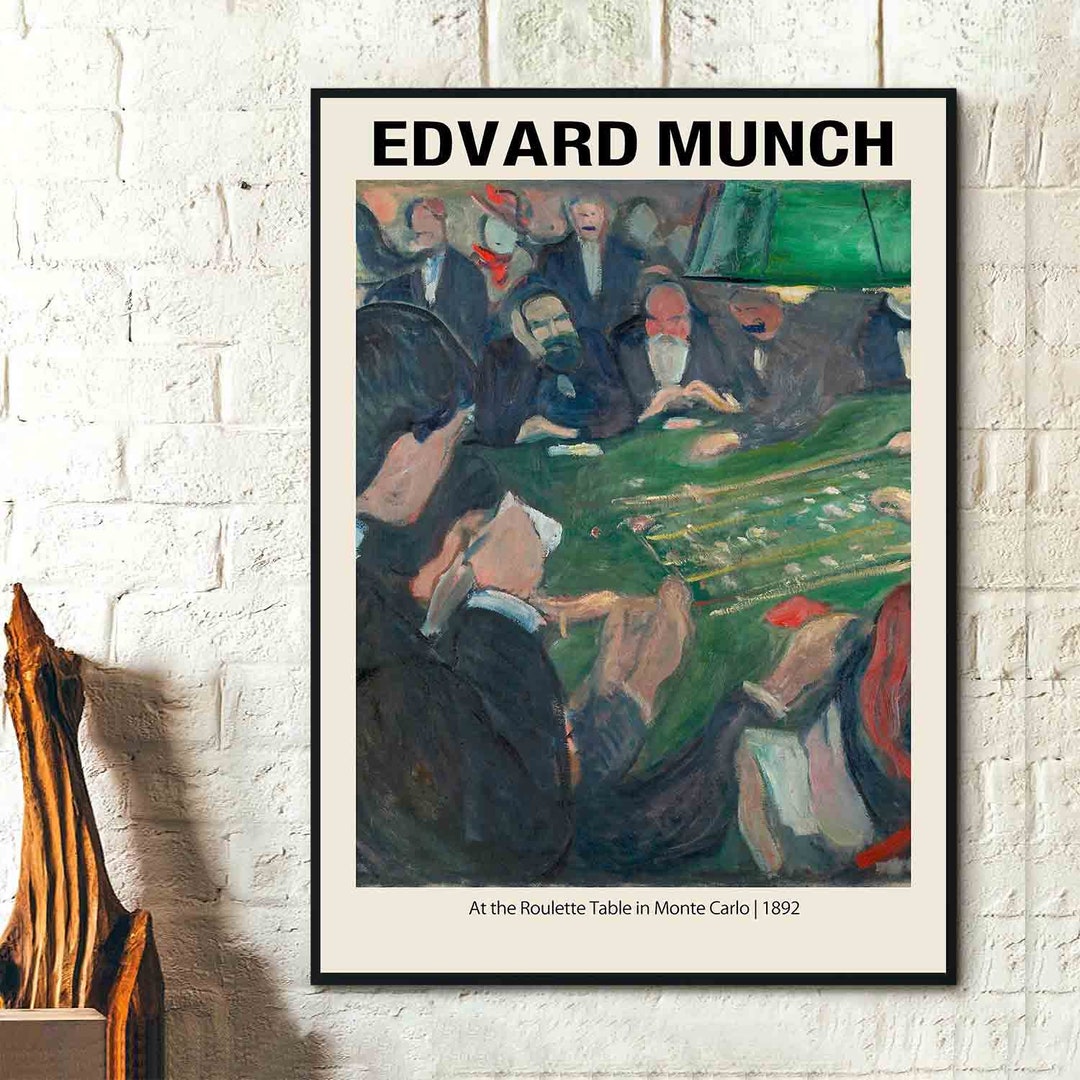Edvard Munch Art Print- at the Roulette Table in Monte Carlo 1892 ...
