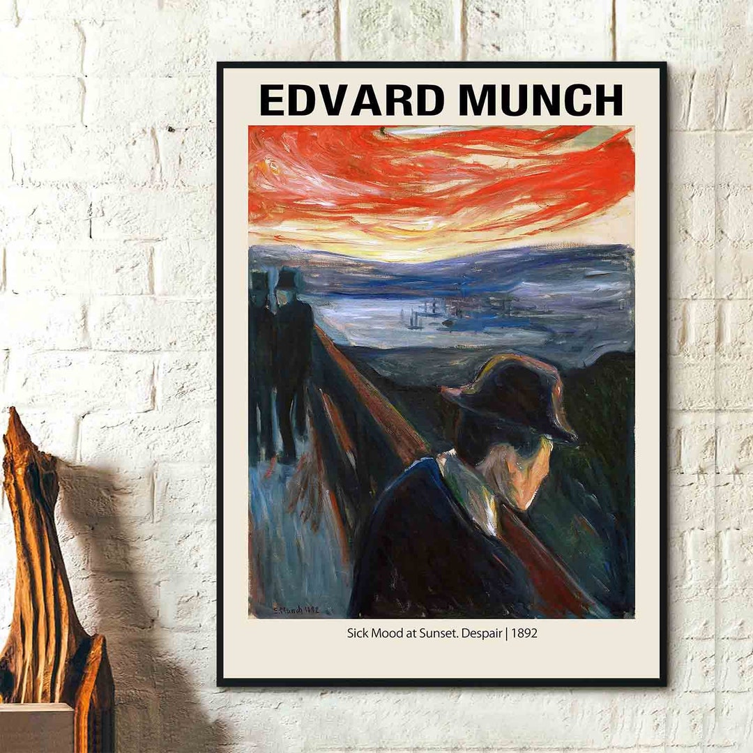Edvard Munch Art Print- Sick Mood at Sunset. Despair 1892 - Edvard ...