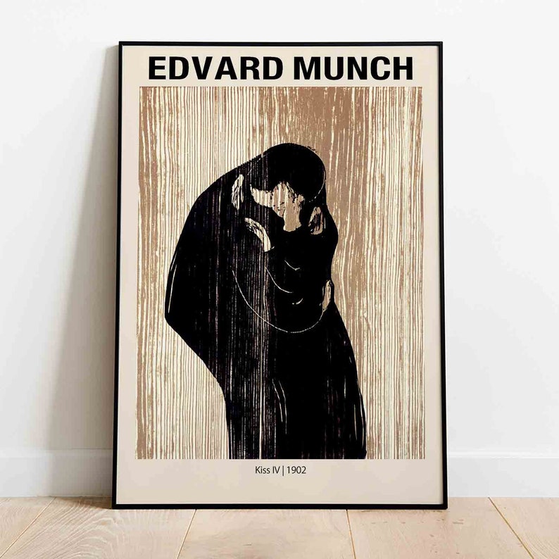 Edvard Munch Art Print- Kiss IV 1902 -edvard Munch Poster Edvard Munch ...