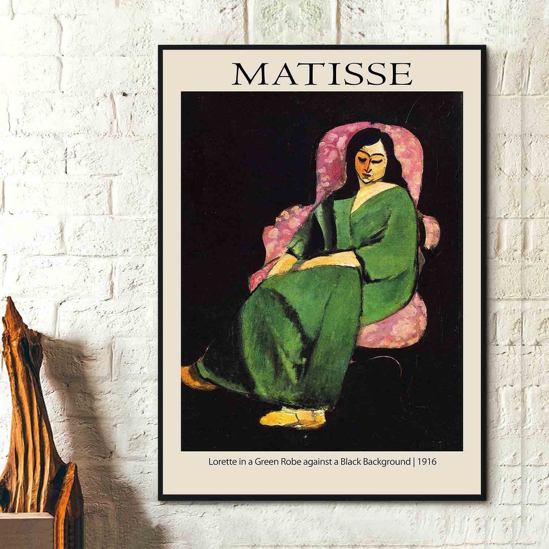 Henri Matisse Exhibition Poster Art- Lorette in a Green Robe Against a ...