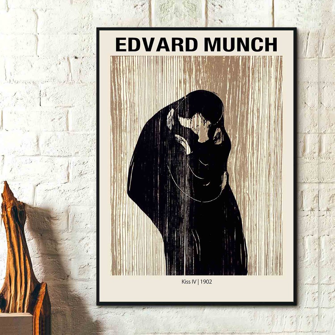 Edvard Munch Art Print- Kiss IV 1902 -edvard Munch Poster Edvard Munch ...