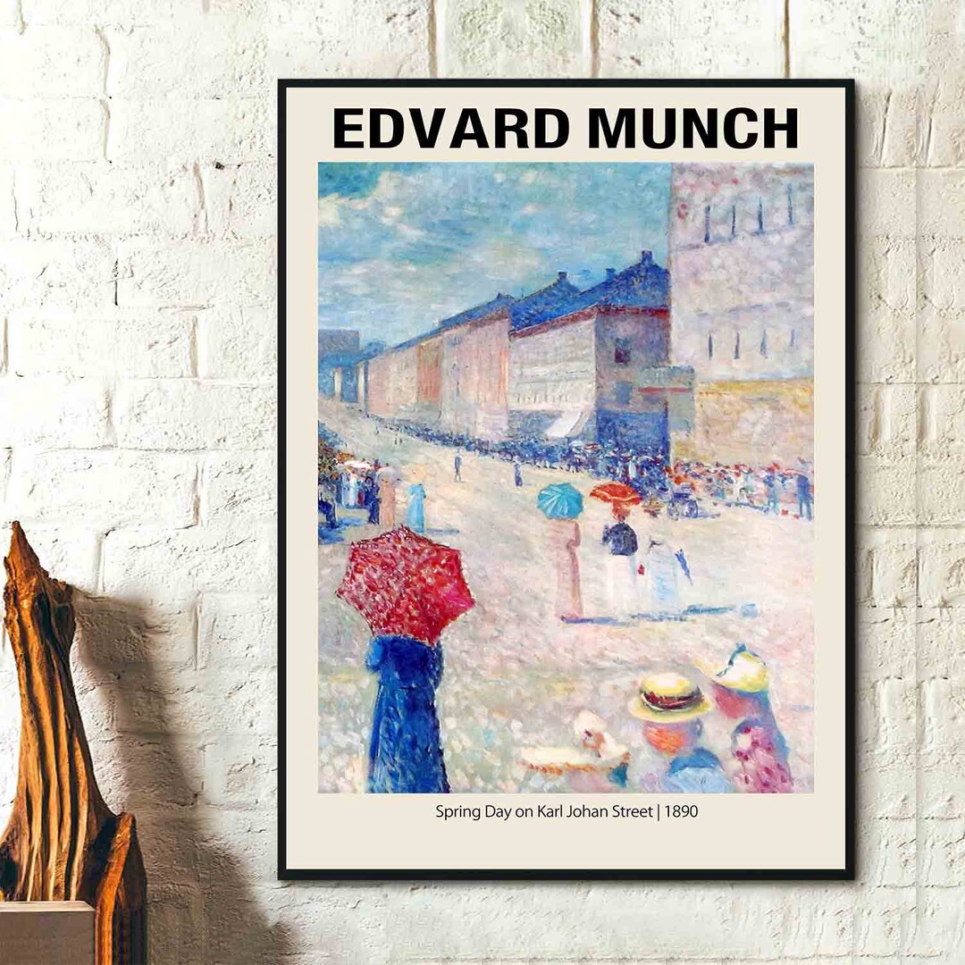 Impression d'art d'Edvard Munch - Printemps dans la rue Karl Johan 1890 ...